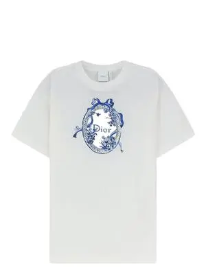 Dior DIOR T-Shirt With Toile De Jouy Floral Garden Print Multicolor