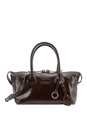 Miu Miu Leather Handbag With Embossed Logo - Multicolor