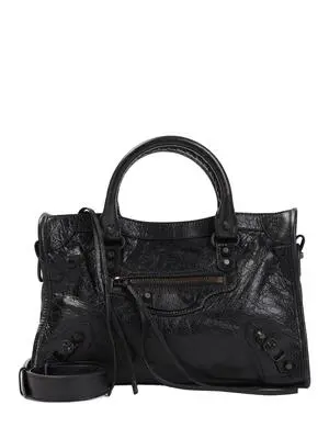 Balenciaga Le City S Bag Crinkled Leather - Black