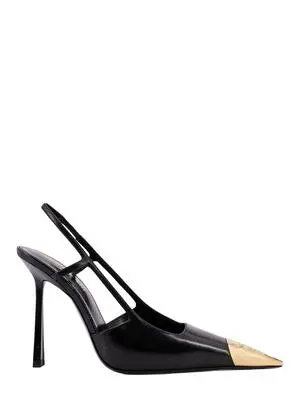 Saint Laurent Jeanne Leather Pumps With Metal Toe - Multicolor