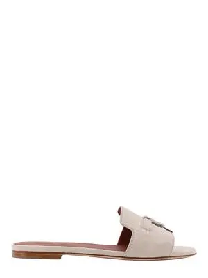 Loro Piana Flat Suede Sandals With Iconic Charms - Multicolor