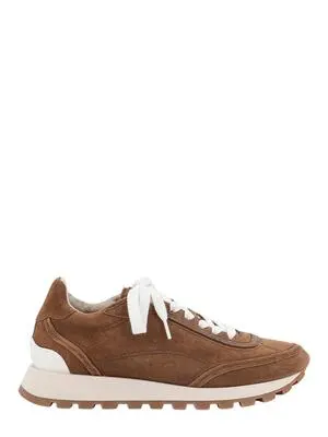 Brunello Cucinelli Suede Sneakers With Monili Embellishment - Multicolor