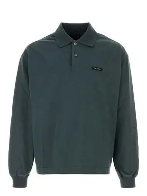 Prada Petrol Blue Cotton Polo Shirt - Green
