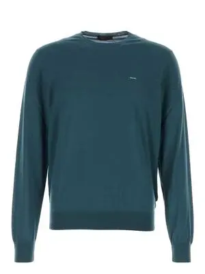 Prada Teal Green Wool Sweater - Blue