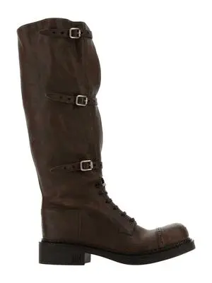 Miu Miu Leather Knee-high Boots - Brown