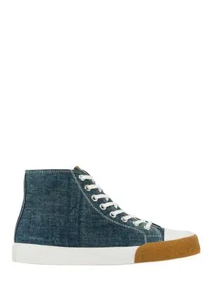 Loewe High Top Denim Sneakers - Blue