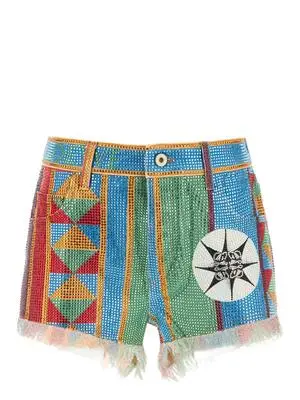 Loewe Embellished Denim Shorts - Multicolor