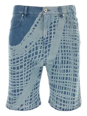 Loewe Printed Denim Bermuda Shorts - Multicolor