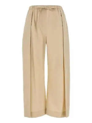 Loewe Beige Poplin Wide Leg Pants - Brown