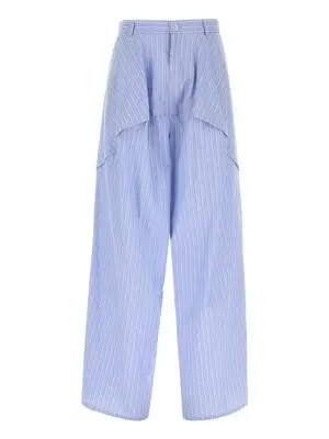Loewe Embroidered Cotton Wide-leg Pants - Multicolor