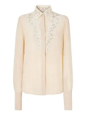 FENDI FENDI Silk Georgette Shirt With Lace Detail