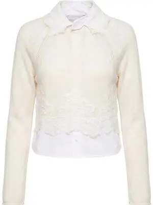 ERMANO SCERVINO Ermanno Scervino Round Neck Sweater With Lace Detailing - Multicolor