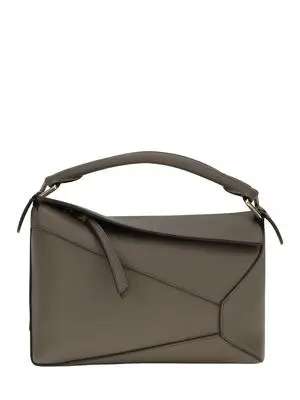 Loewe LOEWE Puzzle Small Grained Leather Handbag Gray