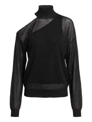 Fendi Organza Asymmetrical Knit Sweater - Multicolor