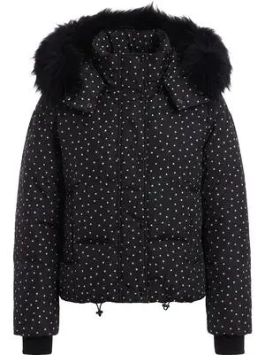 P.a.r.o.s.h Padded Jacket With Star Print And Fur Trimmed Hood - Multicolor