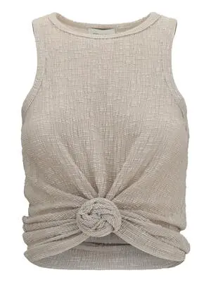Magda Butrym Crêpe Tank Top With Knot Detailing - Cream