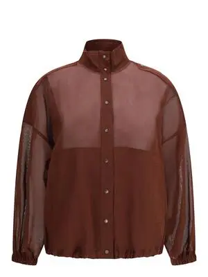 Brunello Cucinelli Cotton Organza Shirt With Snap-button Closure - Red