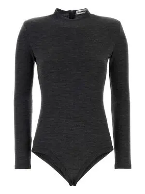 JIL SANDER Wool Bodysuit - Gray