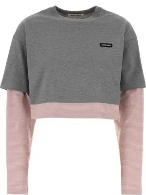 Miu Miu Cotton T-shirt - Gray