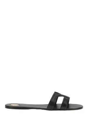 Saint Laurent Smooth Leather Mabrouka Sandals - Black