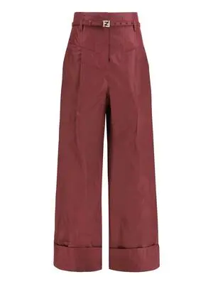 Fendi Taffeta Silk Pants With Belted Waistband - Multicolor