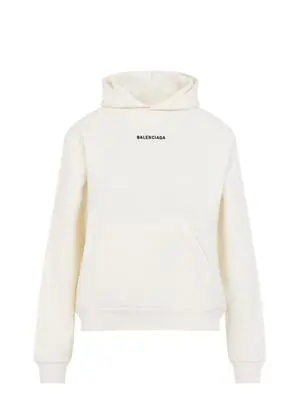 BALENCIAGA BALENCIAGA Medium Fit Cotton Fleece Hoodie With Printed Logo