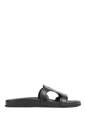 Celine Triomphe Slide Sandals - Black