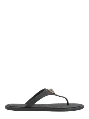 Versace Rubber Medusa Flip Flop Slides - Black