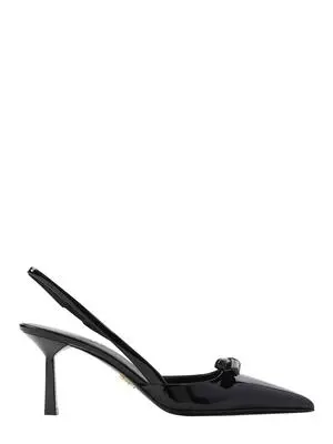 Prada Calf Leather Slingback Pumps - Black