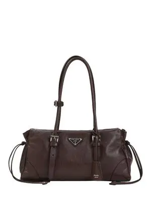 Prada Leather Shopping Bag - Brown