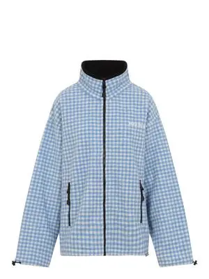 Miu Miu Miu Miu Checked Wool Blouson Blue