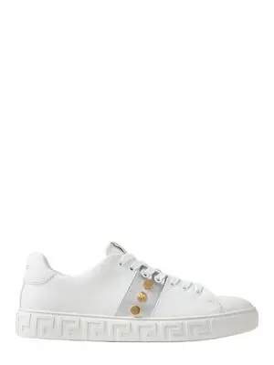 Versace Greca Embellished Sneakers - White