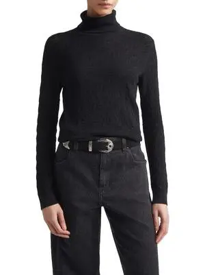 Eleventy Merino Wool Textured Turtleneck Sweater - 22 Black