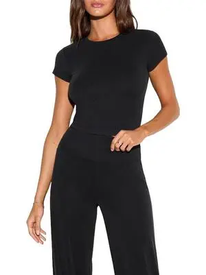 Spiritual Gangster Cropped Cotton Jersey T-shirt - Black