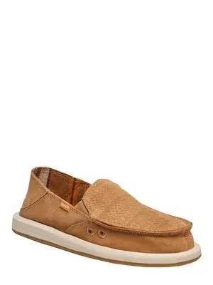 Sanuk Donna Slip-on Shoes With Patterned Panel And Cushioned Footbed - Doe