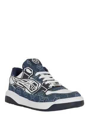 Philipp Plein Philipp Plein Moonwalker Denim Low-Top Sneakers Darkblue