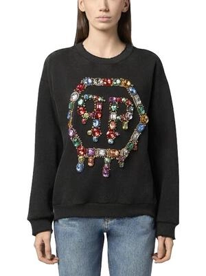 PHILIPP PLEIN Philipp Plein Open Back Sweatshirt With Hexagon Stone Embellishment
