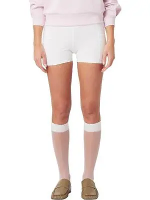 WILLIAMS ATHLETIC CLUB Heather Performance Pocket Bike Shorts - White