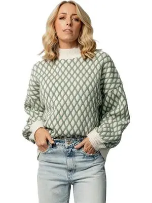 BALTIC BØRN Baltic Børn Hendrix Diamond Knit Sweater