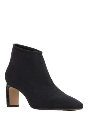 DONALD PLINER Birdee Croc Embossed Trim Bootie - Black