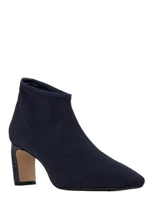 DONALD PLINER Birdee Croc Embossed Trim Bootie - Navy