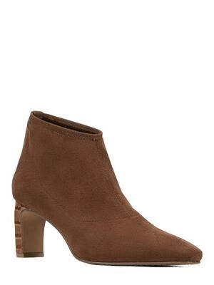 DONALD PLINER Birdee Croc Embossed Trim Bootie - Saddle