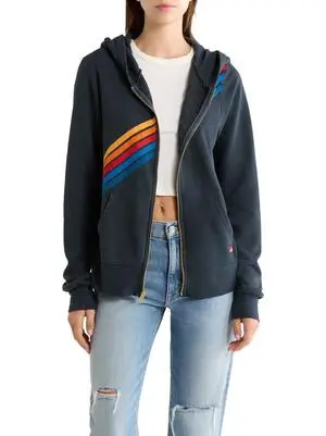 Aviator Nation Disco Zip Hoodie - Charcoal