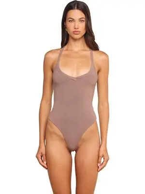 L'Agence L'AGENCE Wrenna Racerback Bodysuit Cardamom
