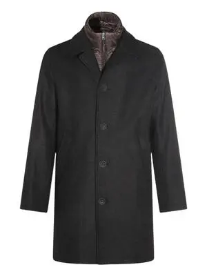 Herno Single Breasted Long Coat - Black