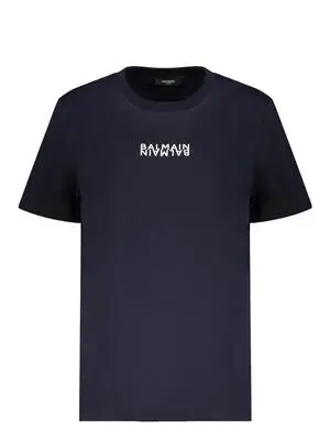 Balmain Logo Print T-shirt - Black