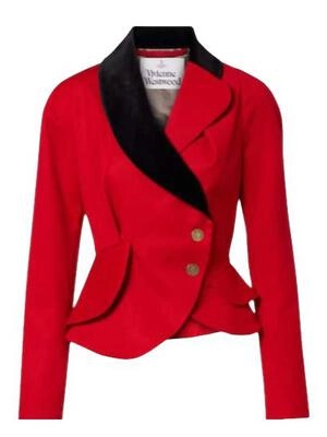 VIVIENNE WESTWOOD Asymmetrical Virgin Wool Jacket - Red