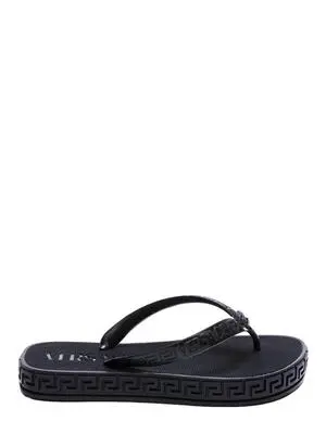Versace Greca-motif Flip Flops - Black