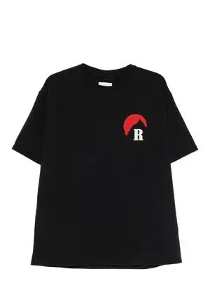 Rhude Crewneck Sweatshirt Tee Chest & Back Print, 100% Cotton - Nero
