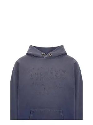 MAISON MARGIELA MAISON MARGIELA Cotton Hoodie With Graphic Detail Blue